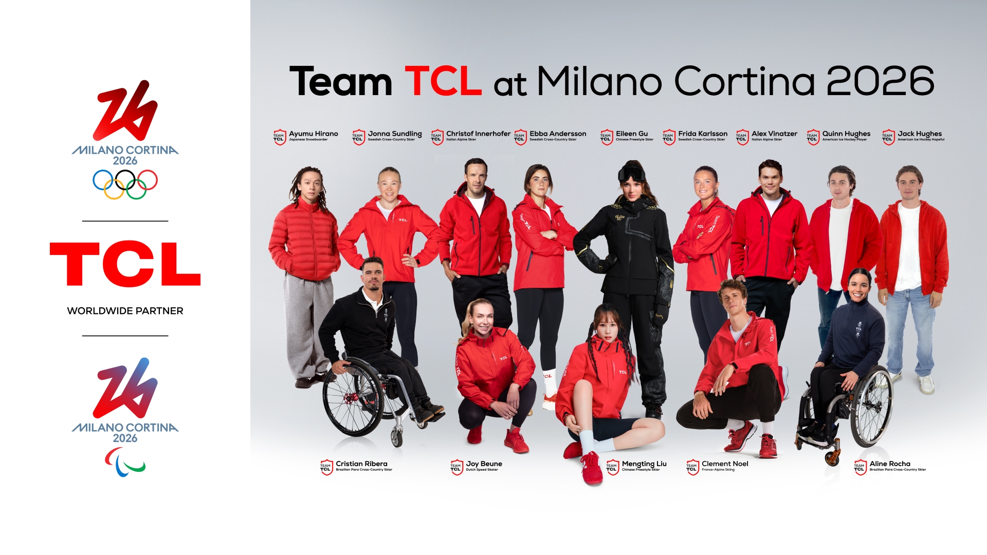 TCL Announces Winter Sports Athletes Joining Team TCL, Embodying the ...