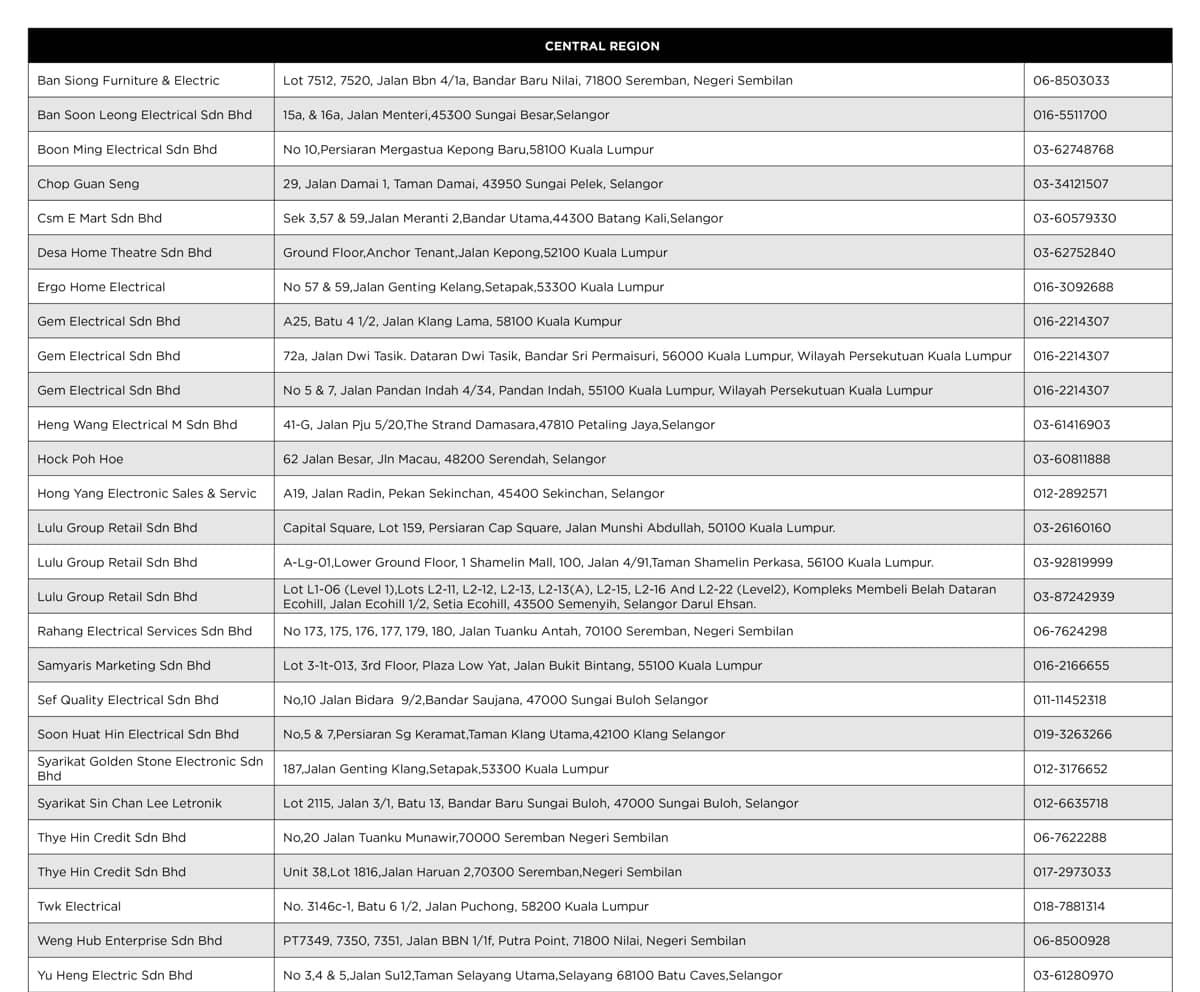 Malaysia Authorized Dealers